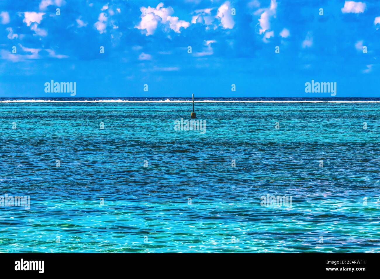 Colorful Blue Water Marker Reef Moorea Tahiti French Polynesia ...