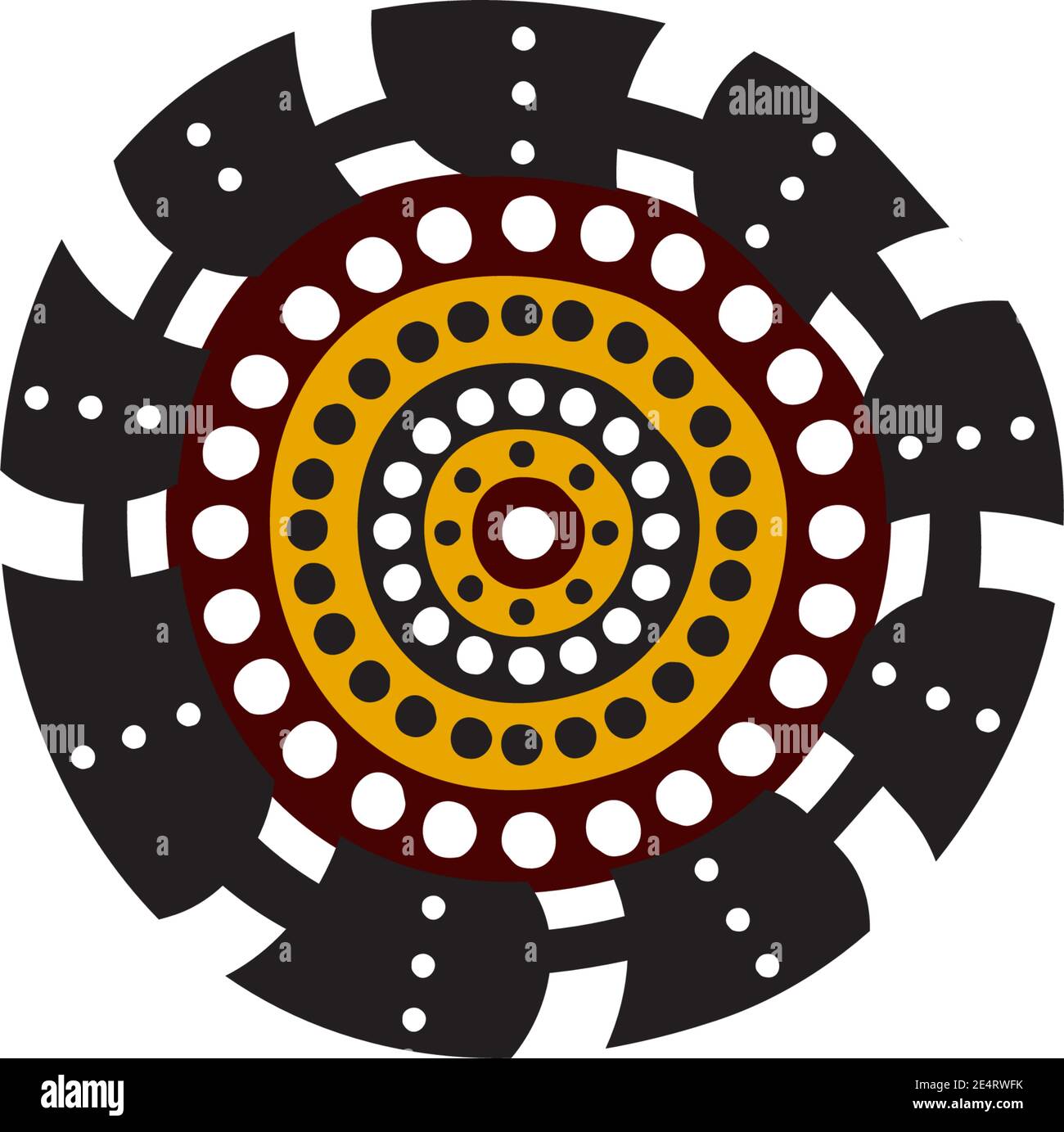 Aboriginal art dots painting icon logo design vector template Stock ...