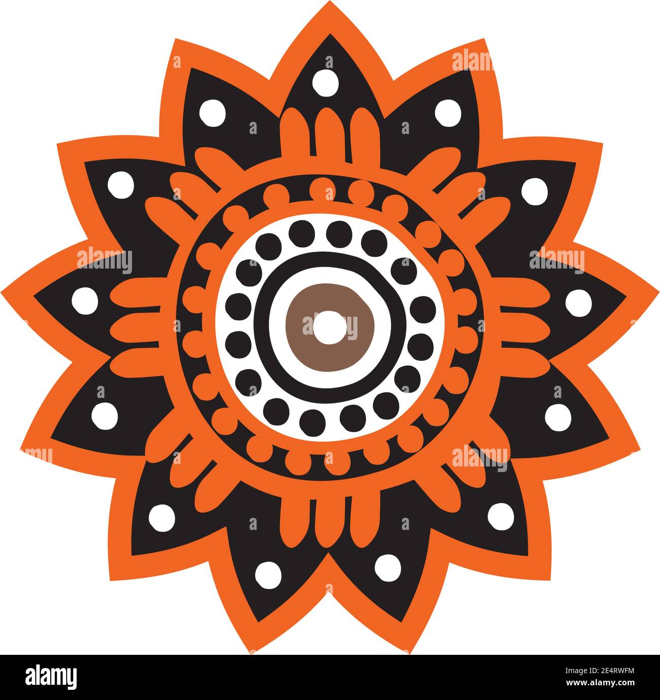 Aboriginal art dots painting icon logo design vector template Stock ...
