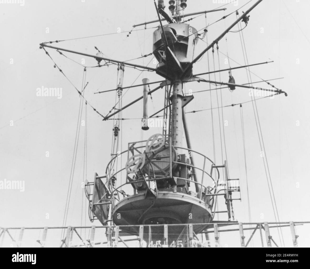 Mast of former German destroyer Z39 in August 1945 Stock Photo - Alamy