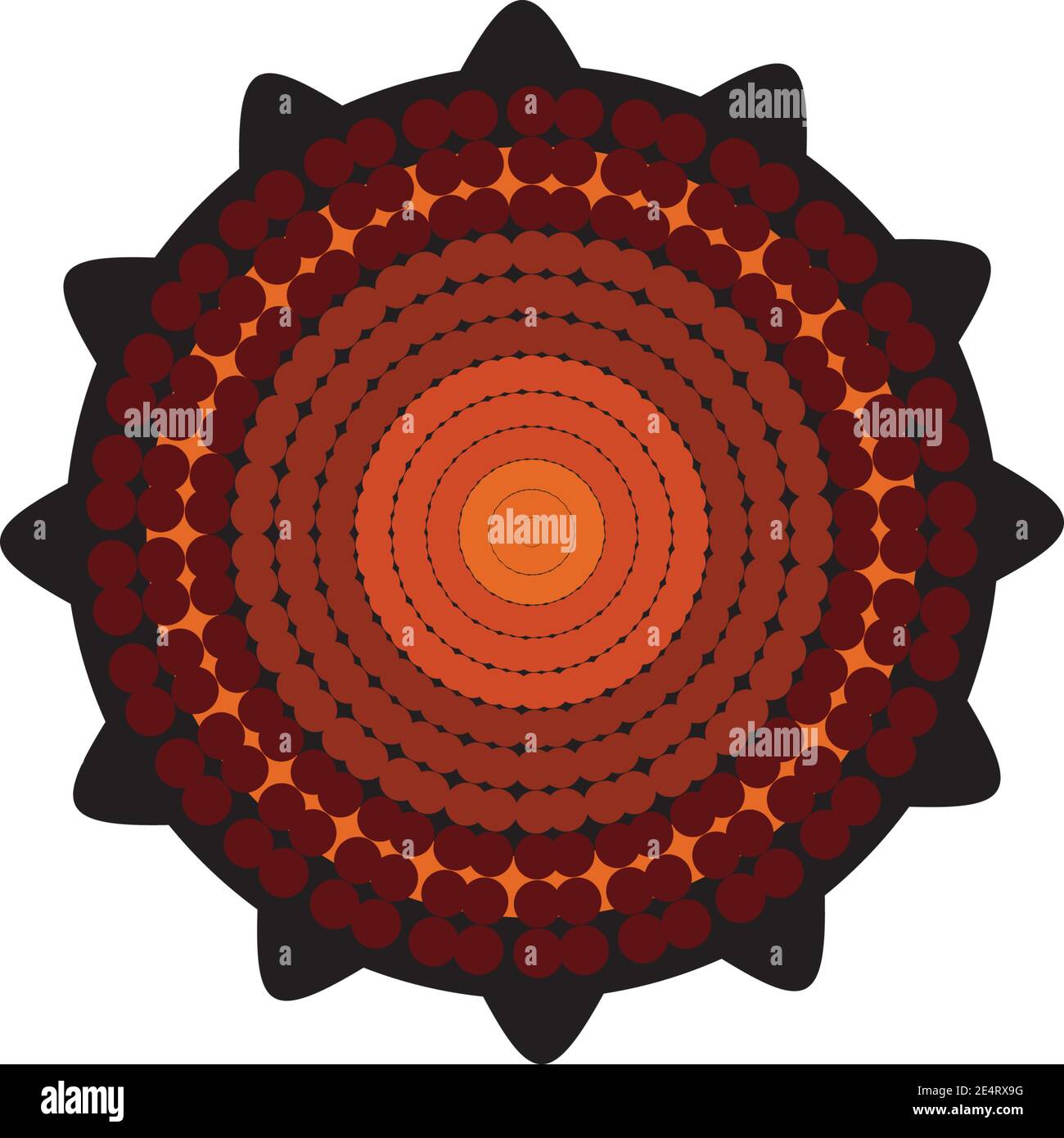 Aboriginal art dots painting icon logo design vector template Stock ...