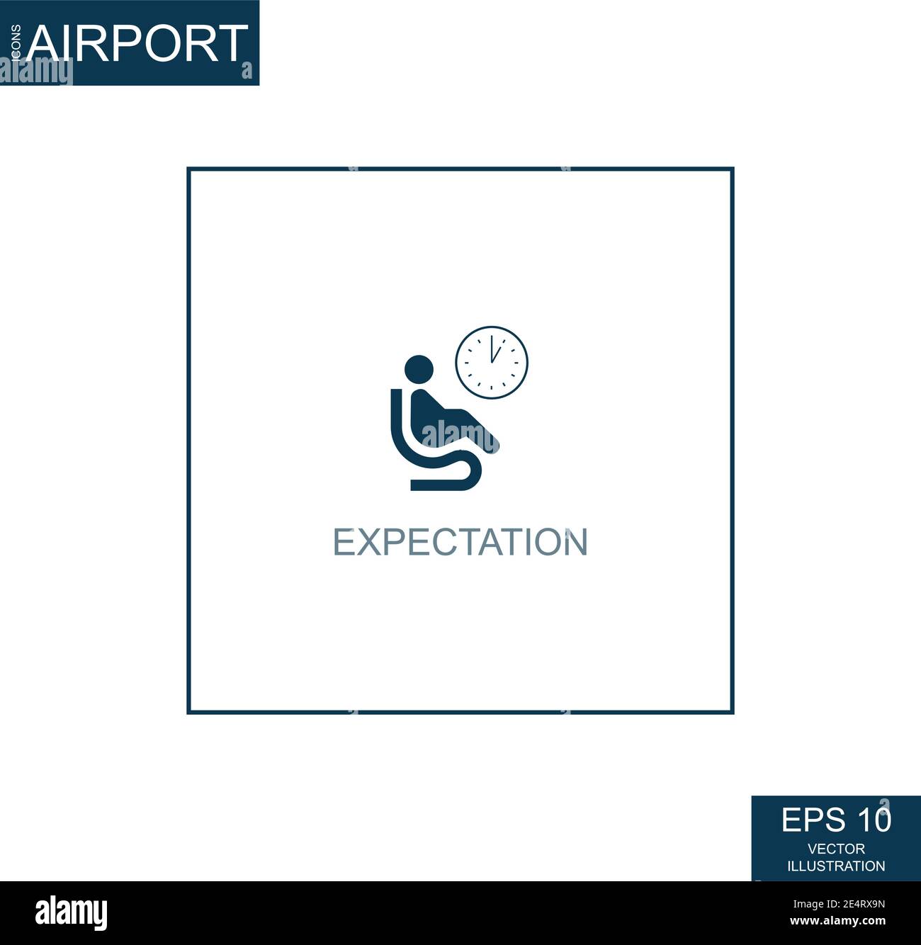 Abstract expectation icon on airport theme - Vector illustration Stock ...