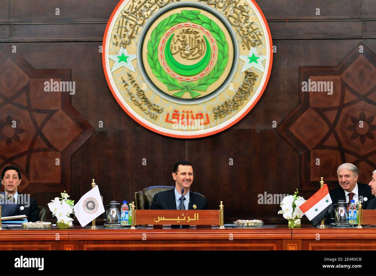 Syrian president Bashar Al Assad seen at the inaugural session of the ...