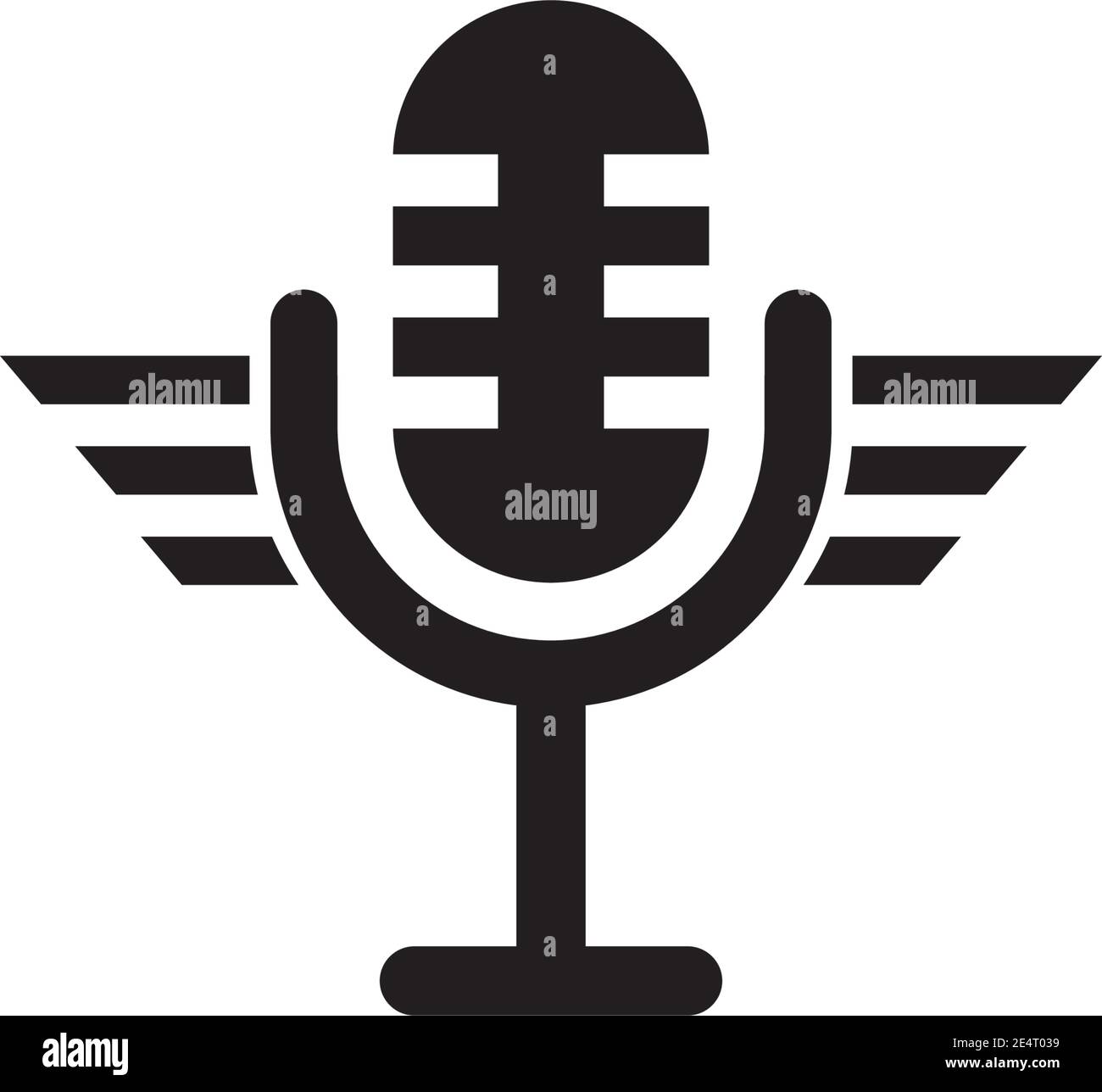 Mic icon logo design vector illustration template Stock Vector Image ...