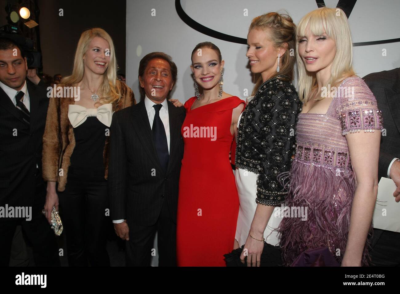 Italian designer Valentino poses backstage with Czech-born supermodel ...