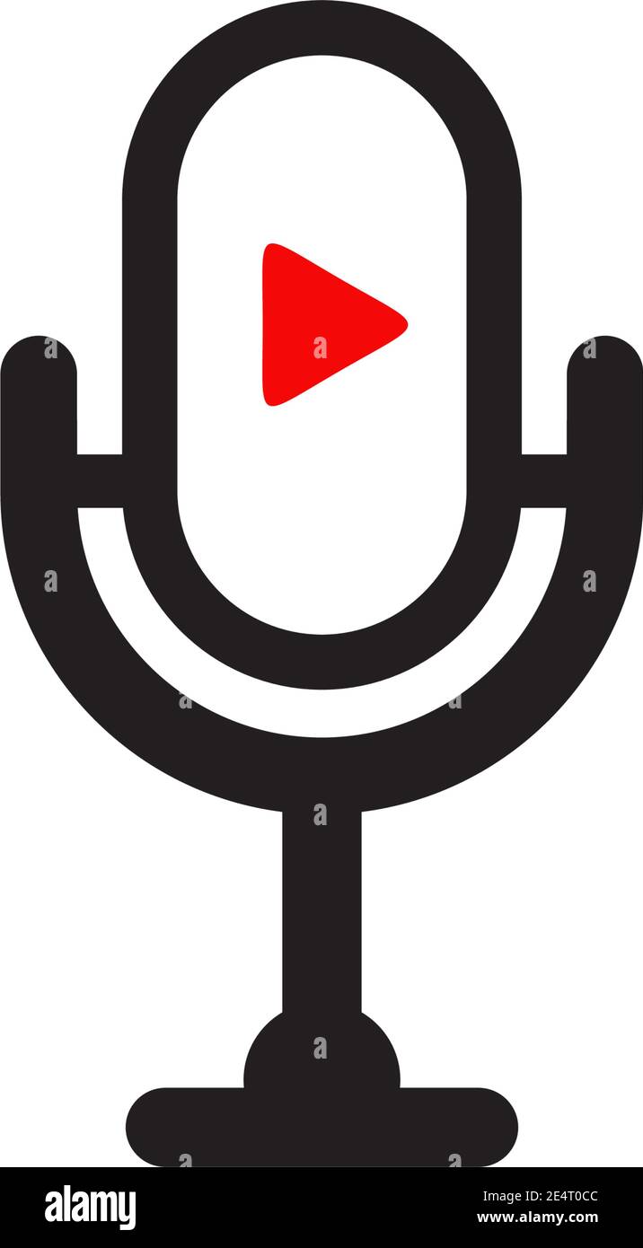 Mic icon logo design vector illustration template Stock Vector Image ...