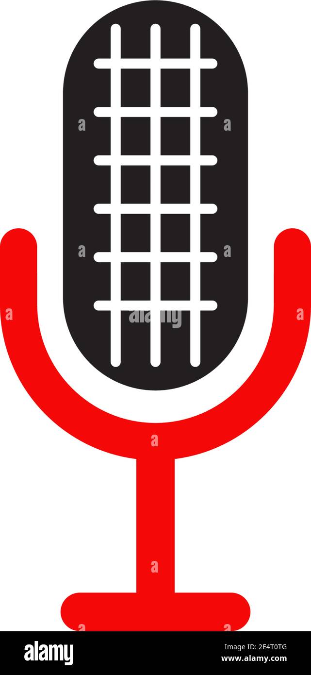 Mic icon logo design vector illustration template Stock Vector Image ...