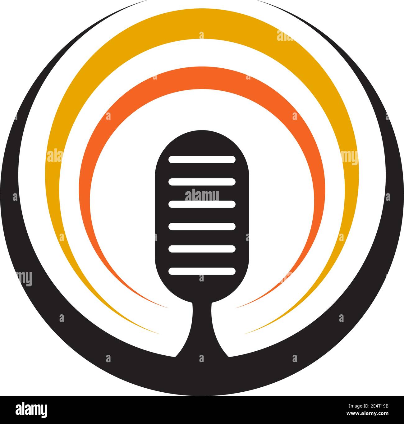 Mic icon logo design vector illustration template Stock Vector Image ...