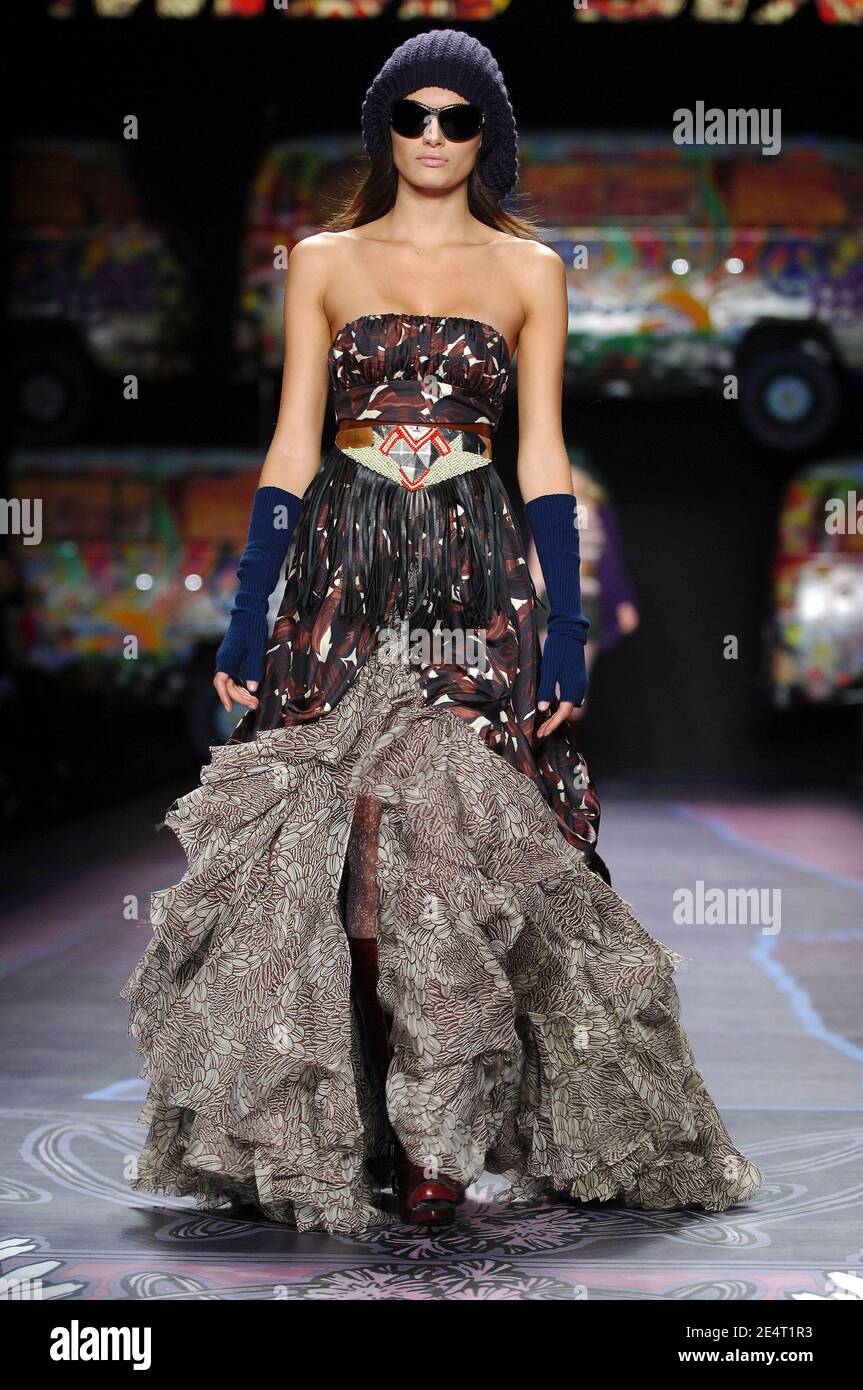 A model displays a creation by Miss Sixty at their Fall 2008 Collection ...