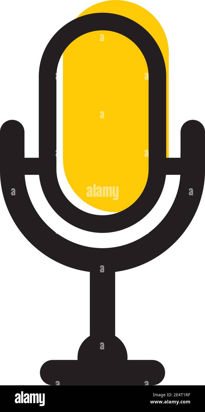Mic icon logo design vector illustration template Stock Vector Image ...