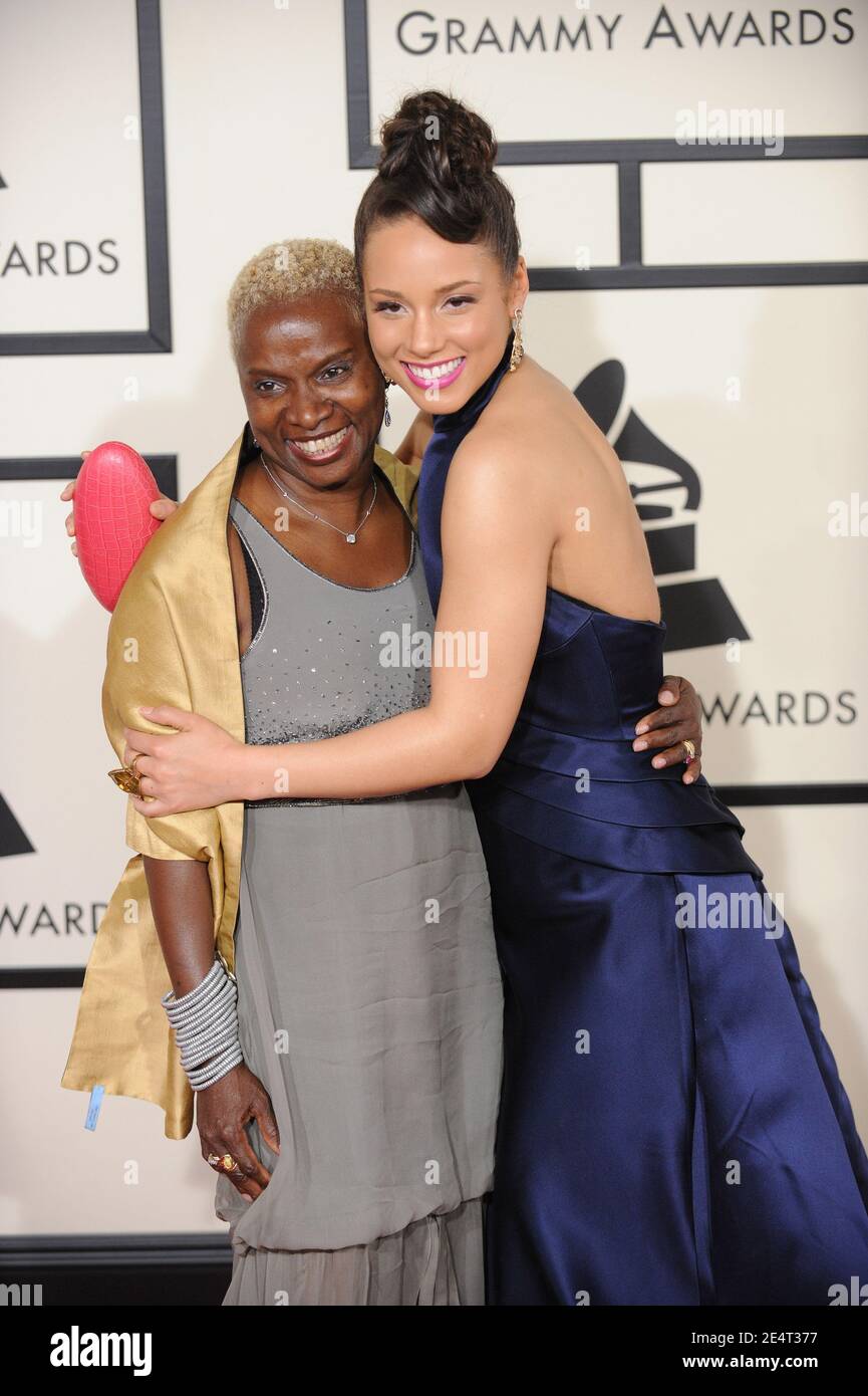 Alicia Keys attends the 50th Annual Grammy Awards held at the Staples ...