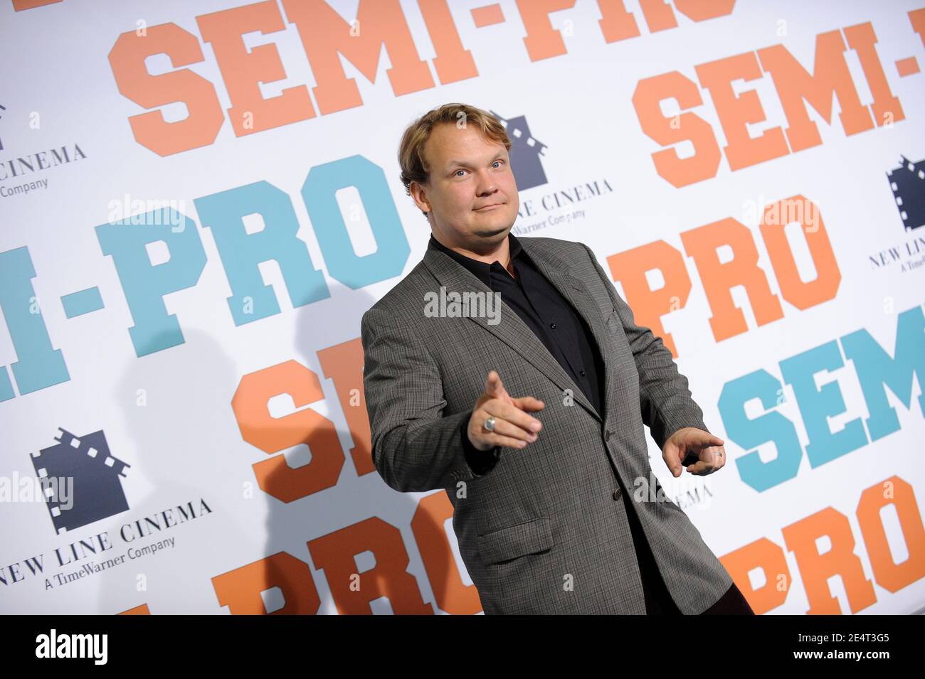 Andy Richter attends the premiere of New Line's "Semi-Pro" at the Mann ...