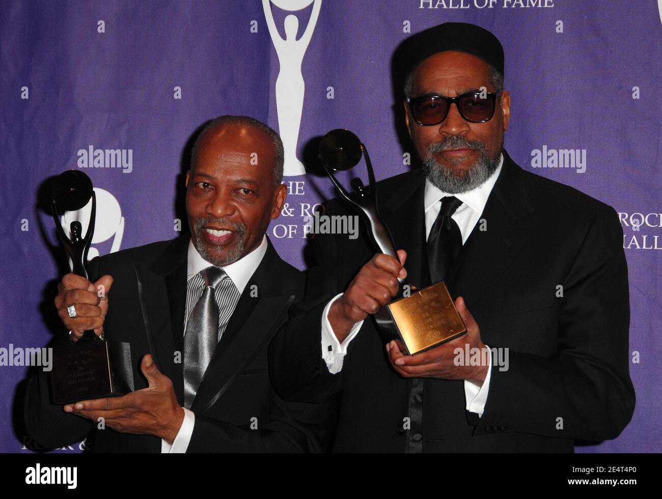 Inductees songwriters/producers Leon Huff (L) and Kenneth Gamble pose ...