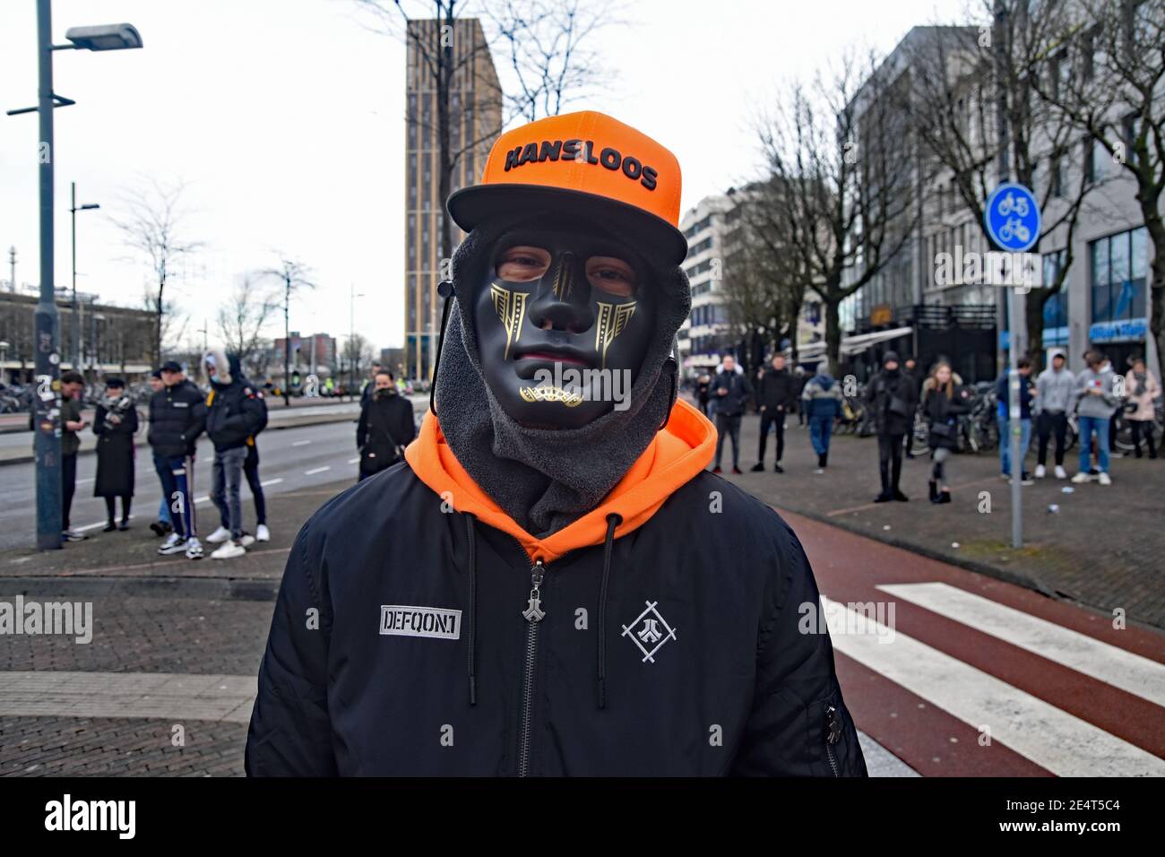 Eindhoven, Netherlands, January 24, 2021 - Anti-lockdown protests ...