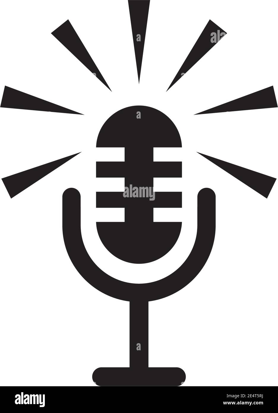 Mic icon logo design vector illustration template Stock Vector Image ...