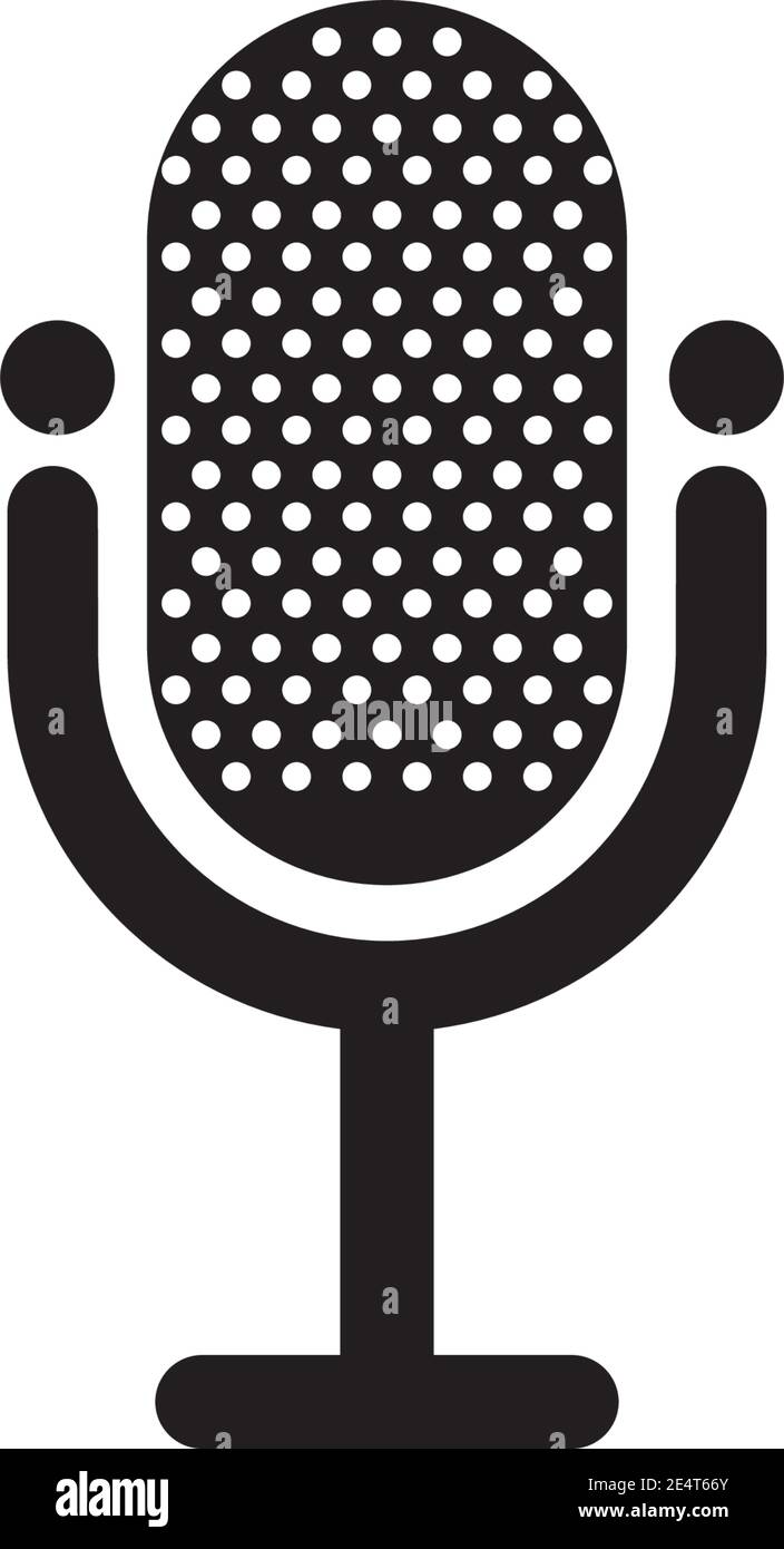 Mic icon logo design vector illustration template Stock Vector Image ...
