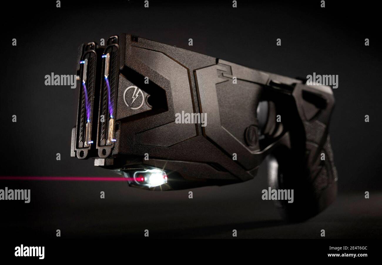 Handout photo. A model of Taser X2 by Axon is presented on this photo ...