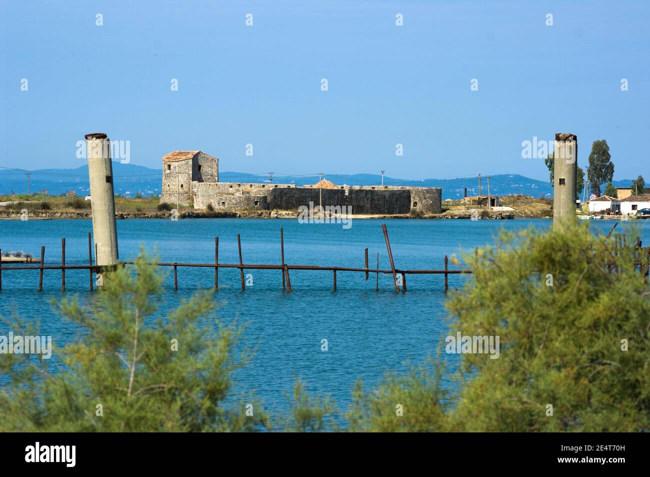 Triangular Fortress on the bank of the Vivari Channel in Butrint ...