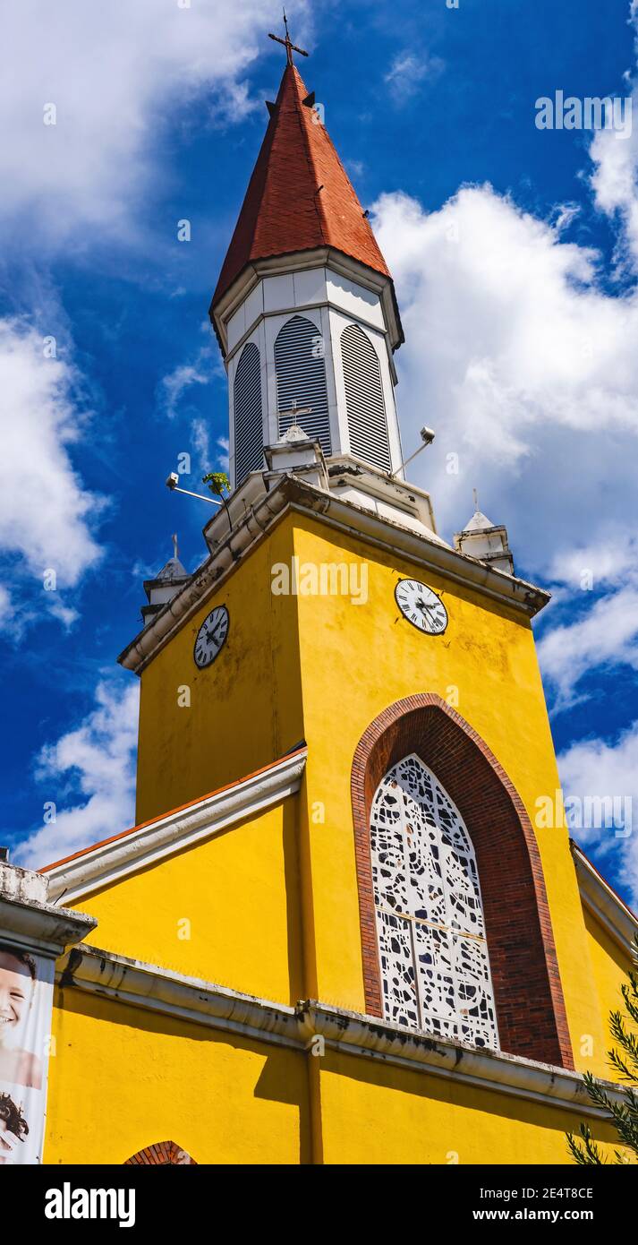 Colorful Yellow Notre Dame Cathedral Papaeete Tahiti French Polynesia ...