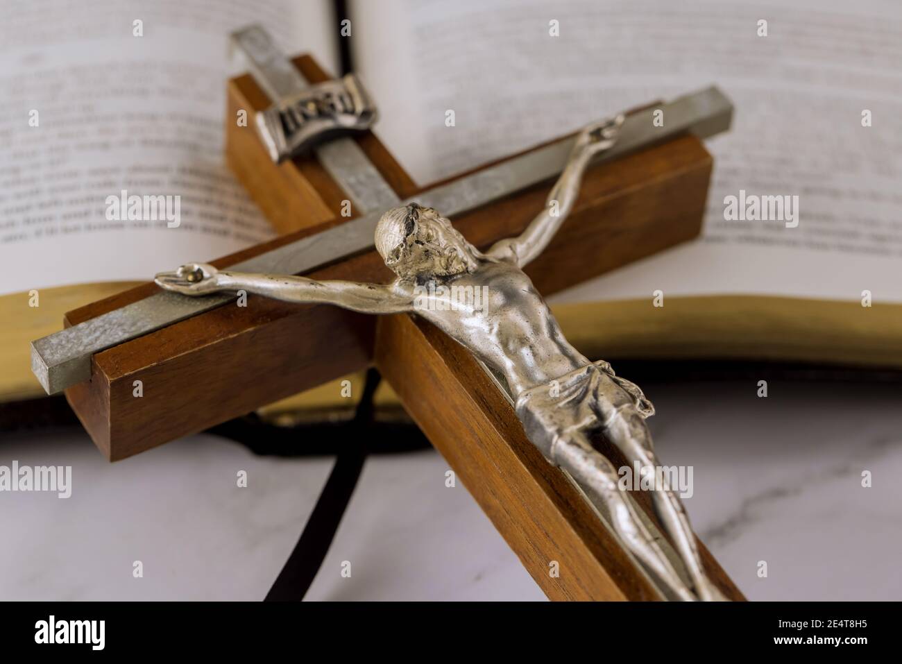 Jesus on the crucifix of salvation way to God through prayer Holy Bible ...