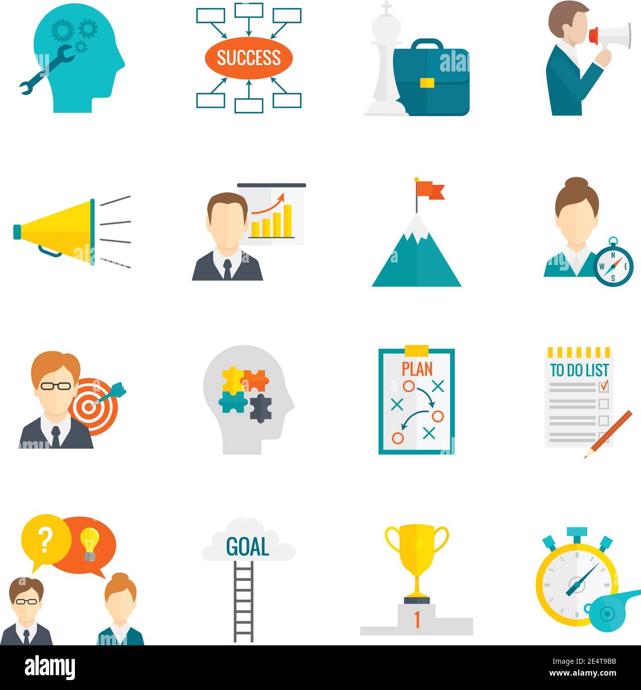 Coaching business leadership management and teamwork motivation icon ...