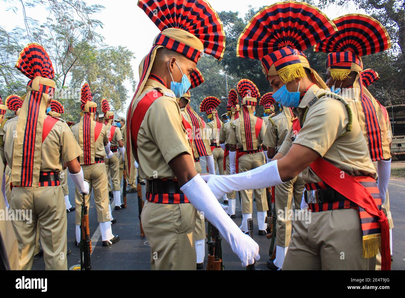 The group of West Bengal Police during Full Dress Rehearsal for ...