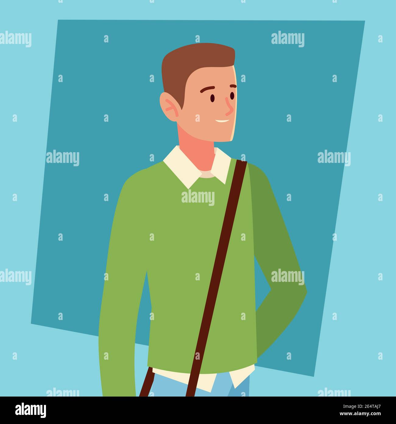 student male character with handbag, people student university vector ...
