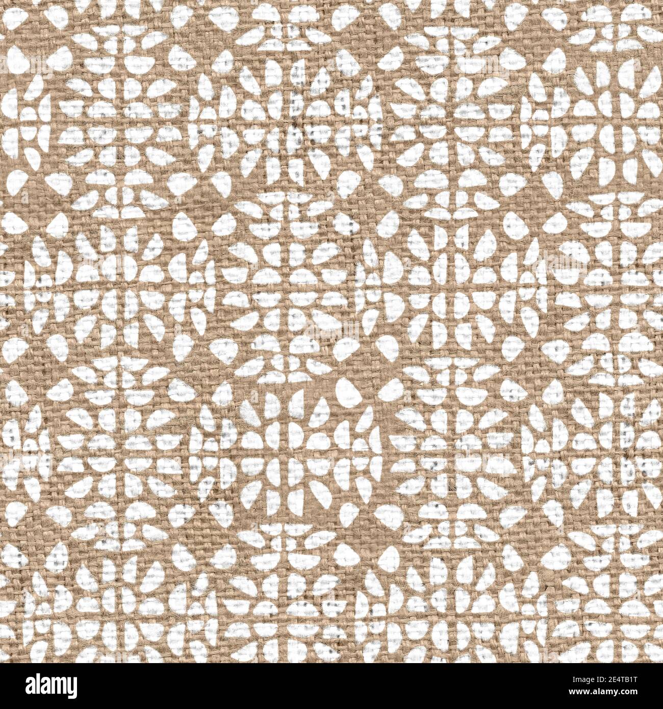 Seamless burlap with white paint pattern overlay Stock Photo - Alamy