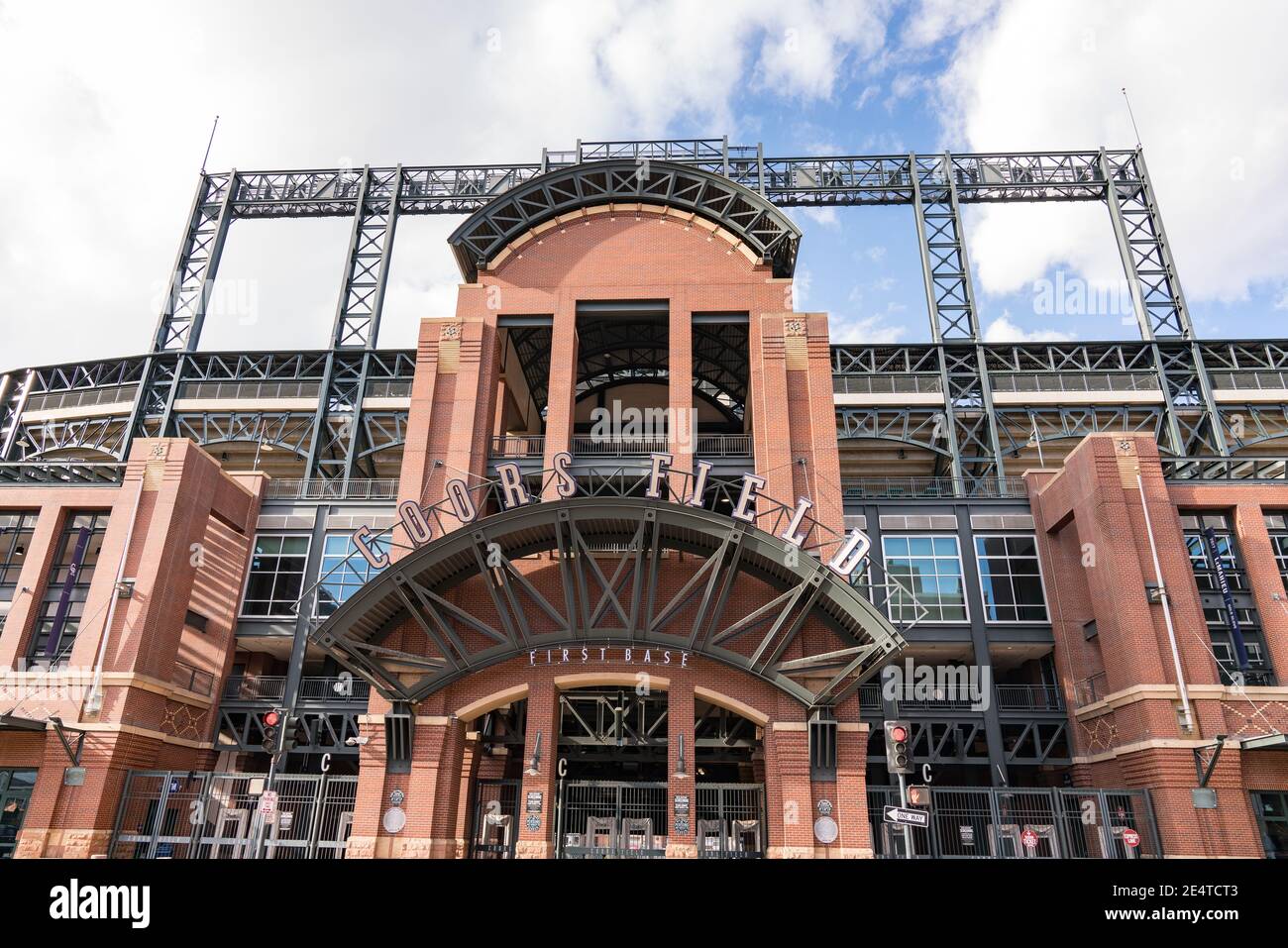 Denver, CO - November 21, 2020: First base entrance of Coors Field ...