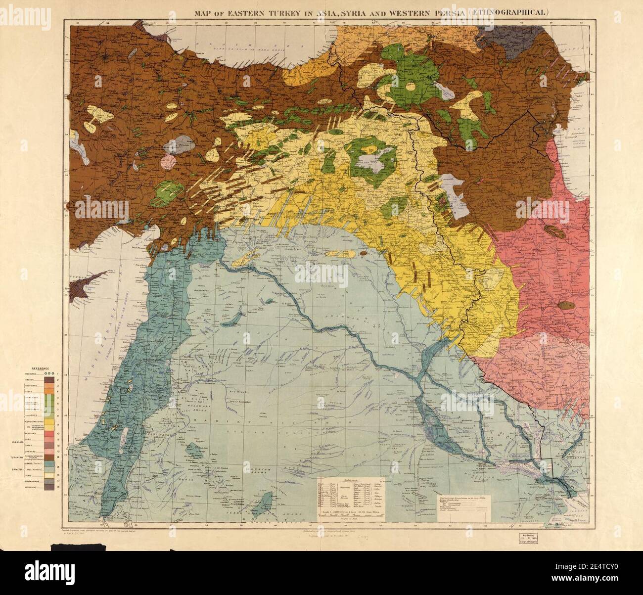 Maunsell's map, Pre-World War I British Ethnographical Map of eastern ...