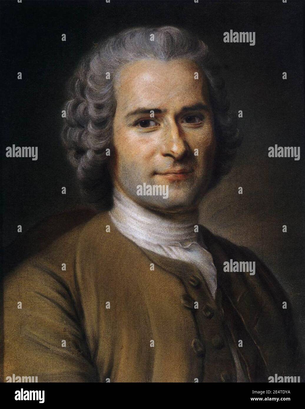 Maurice Quentin de La Tour - Portrait of Jean-Jacques Rousseau Stock ...
