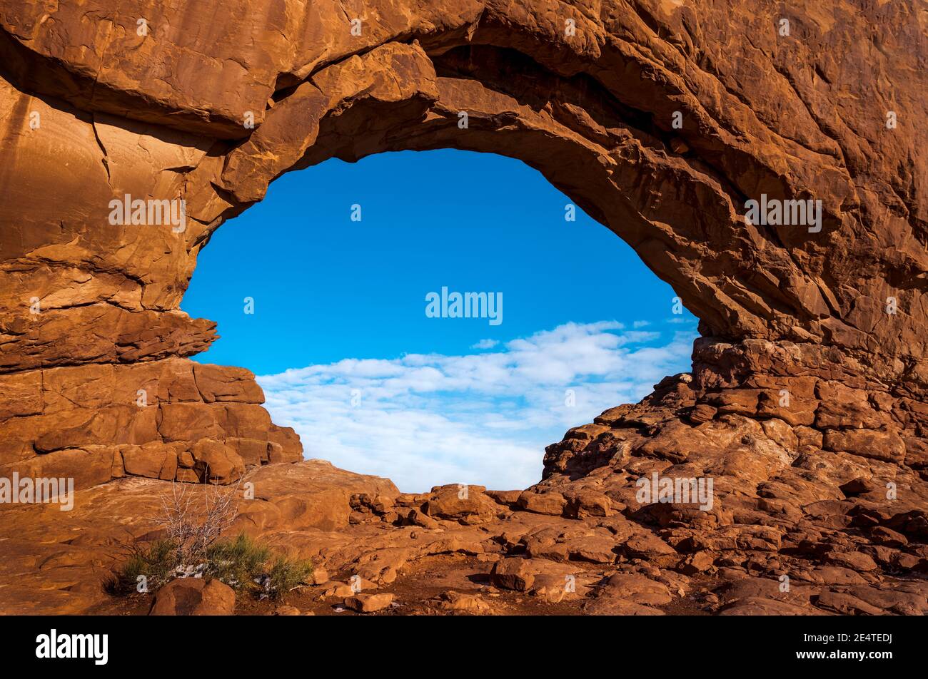 NORTH WINDOW ARCH WINDOWS SECTION ARCHES NATIONAL PARK MOAB UTAH Stock ...