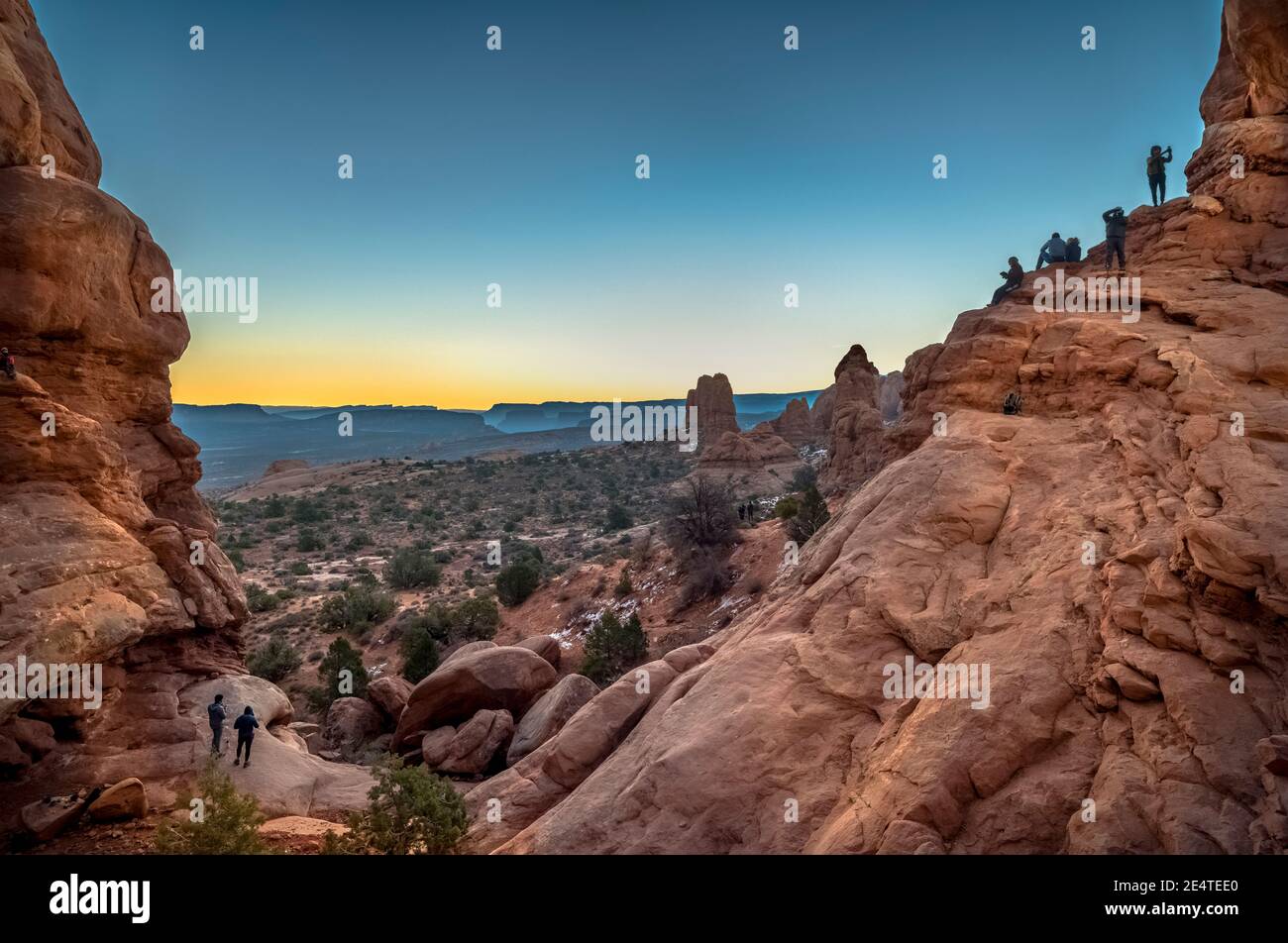 NORTH WINDOW ARCH WINDOWS SECTION ARCHES NATIONAL PARK MOAB UTAH Stock ...