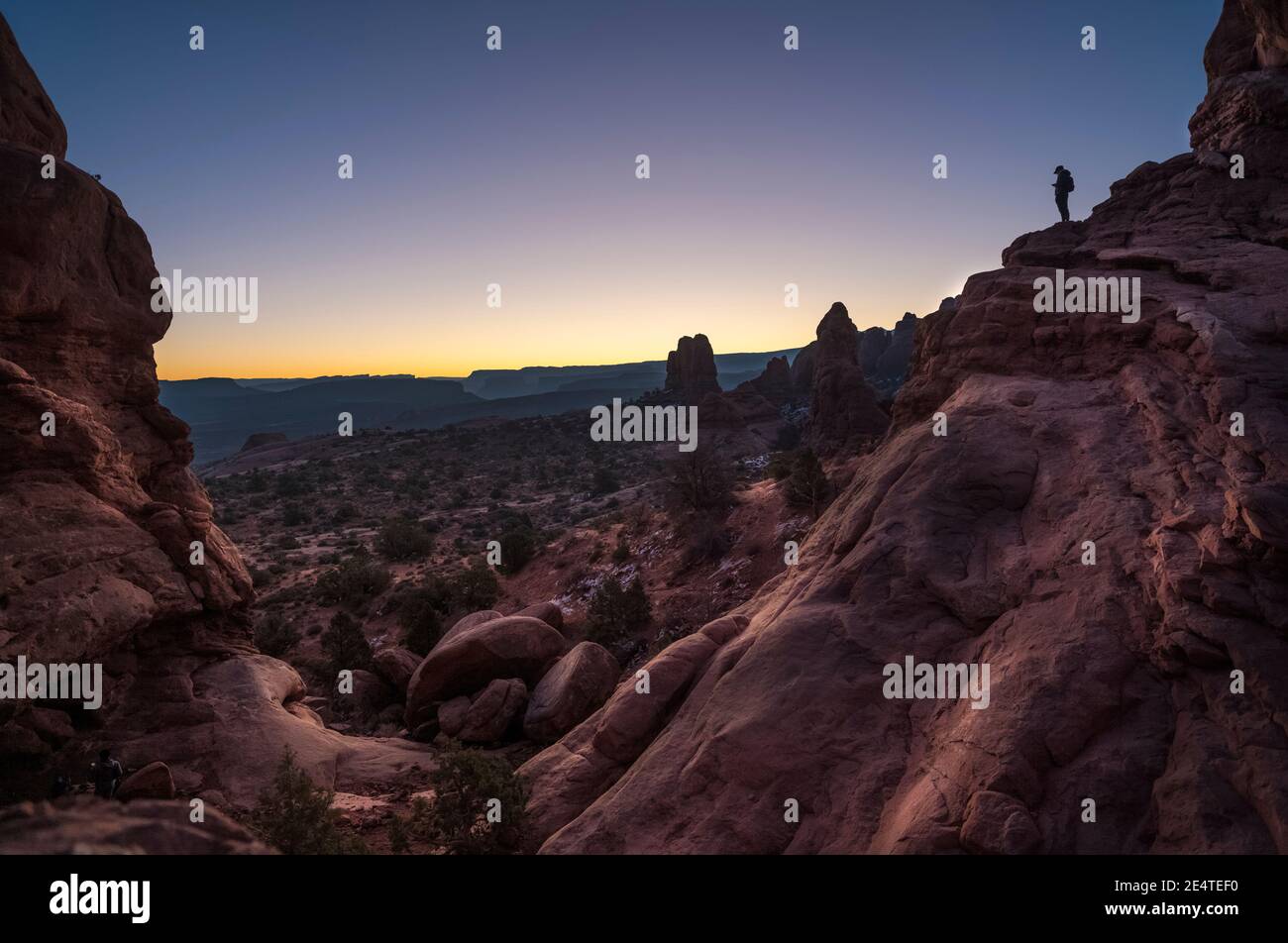 NORTH WINDOW ARCH WINDOWS SECTION ARCHES NATIONAL PARK MOAB UTAH Stock ...