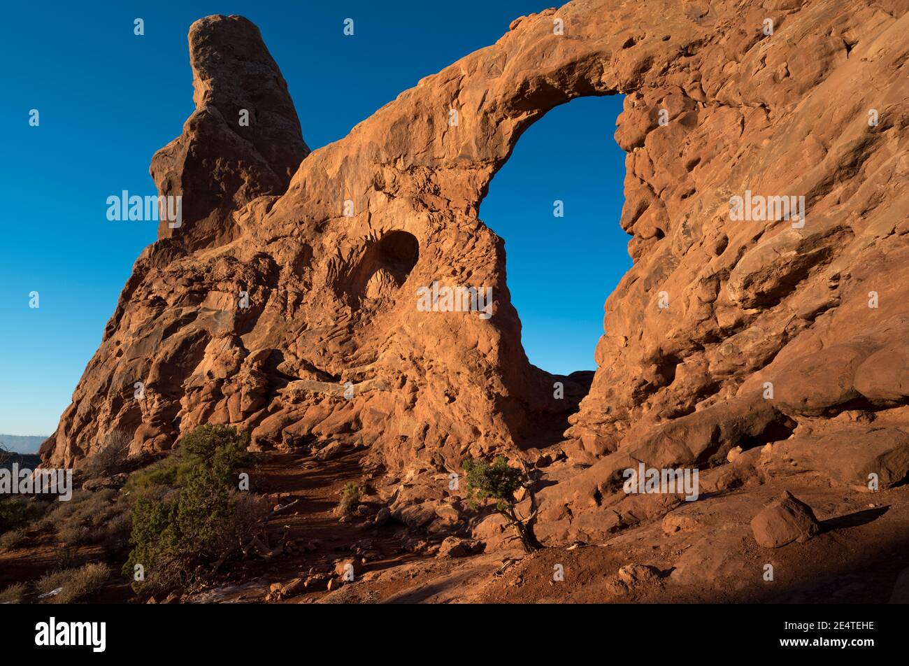 TURRET ARCH WINDOWS SECTION ARCHES NATIONAL PARK MOAB UTAH Stock Photo ...