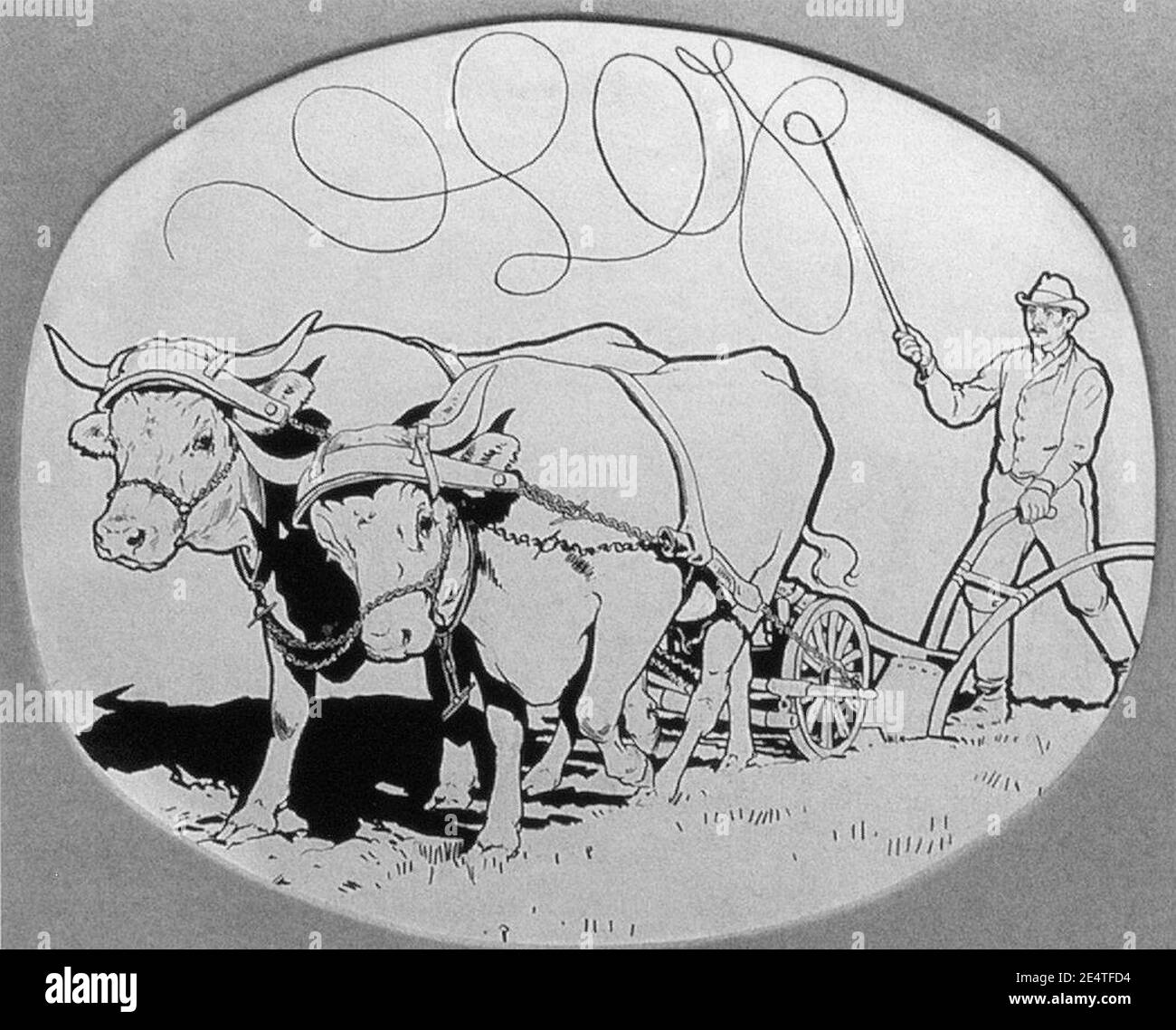 Max Eyth, Pflügender Bauer, Signet der Deutschen Landwirtschafts ...