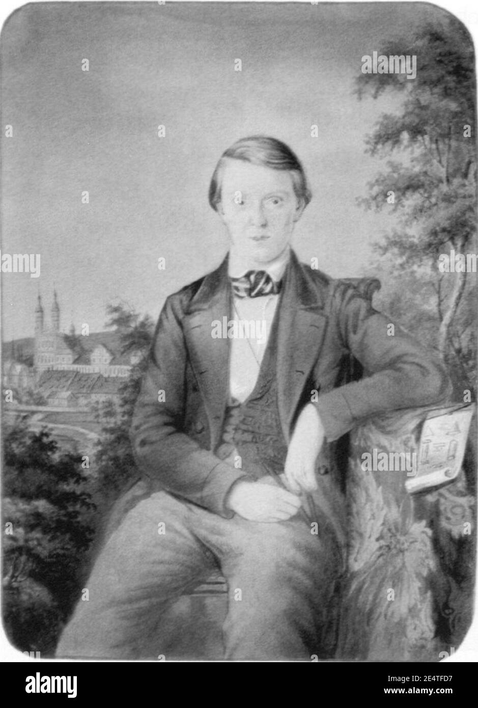 Max Eyth, Jugendbildnis, um 1852 Stock Photo - Alamy