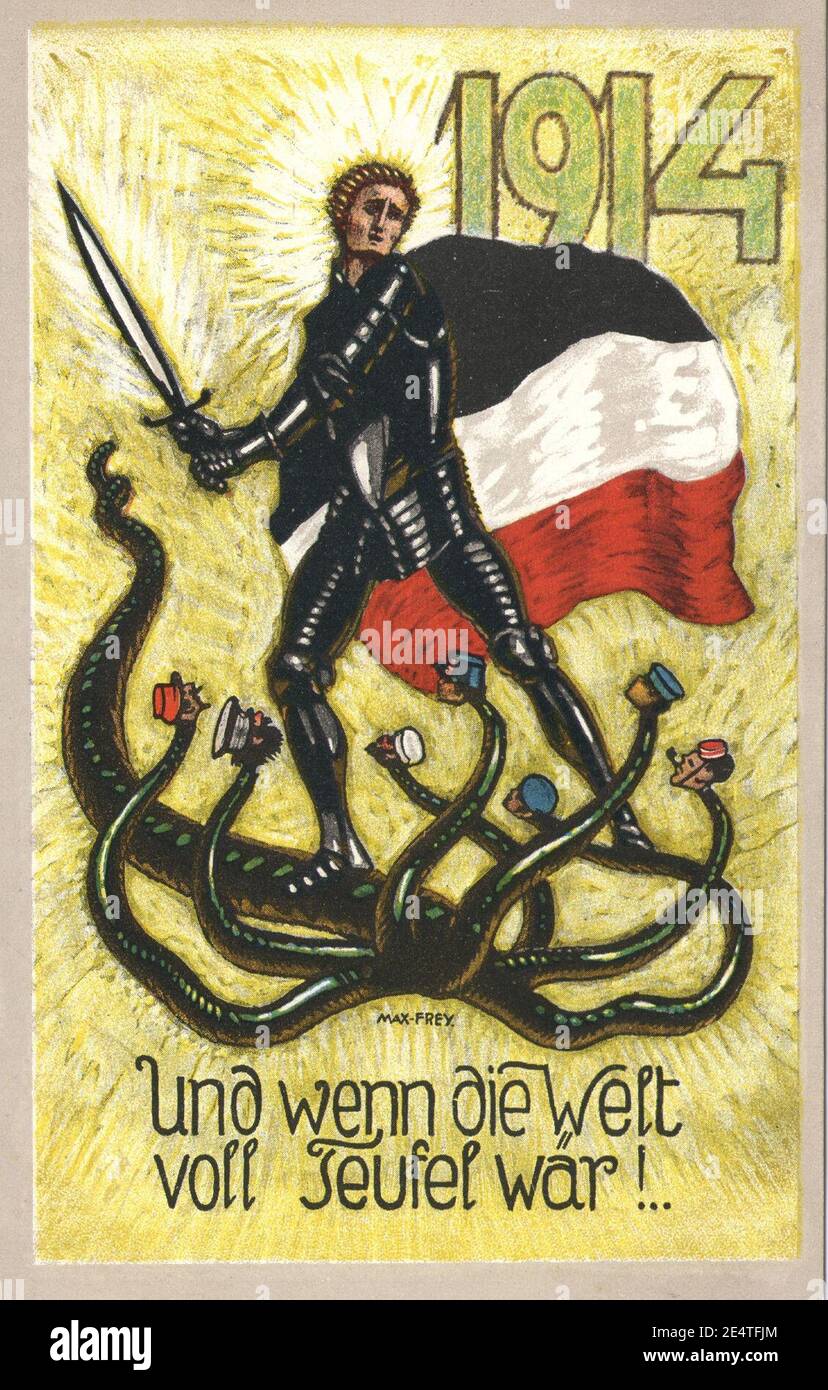 Max Frey - Und wenn die Welt voll Teufel wär, 1914 Stock Photo - Alamy