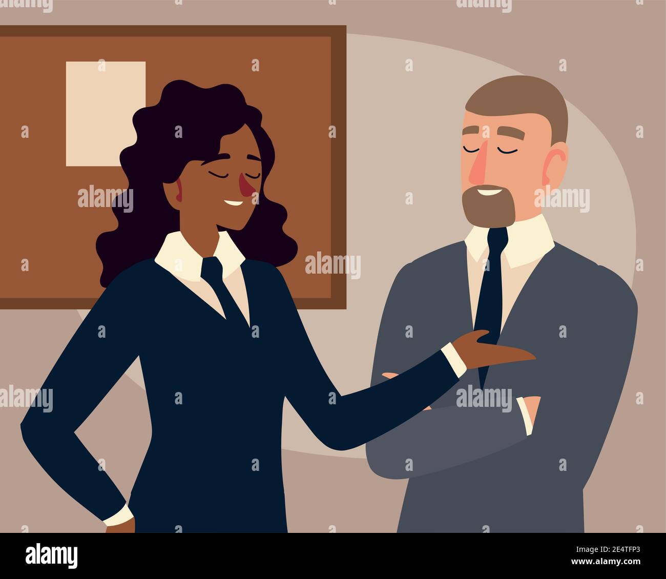 business people, businessman and businessowoman characters talking ...