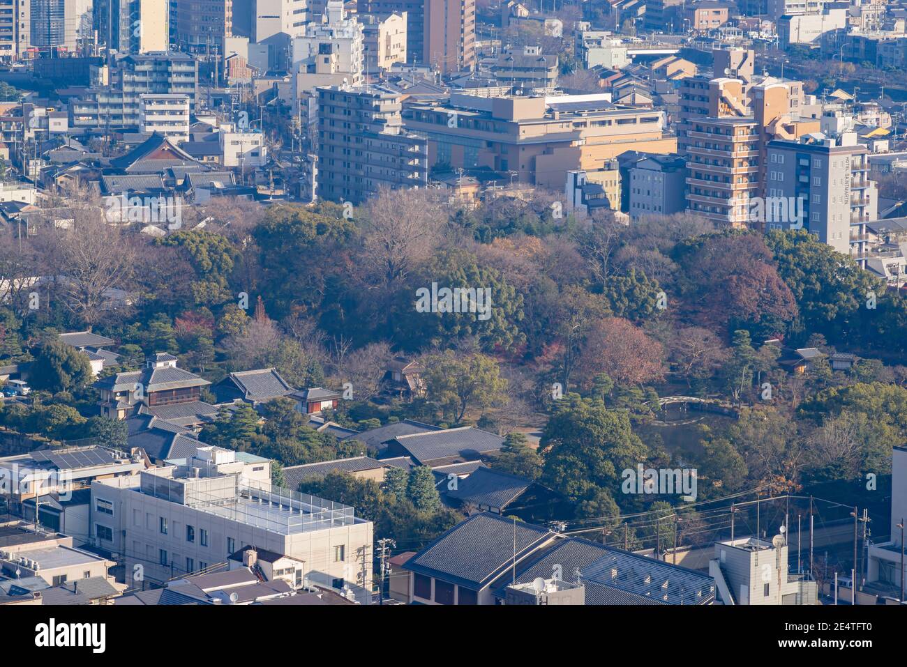 Aerial view of Kyoto downtown cityscape on Kyoto Tower, Japan Stock ...