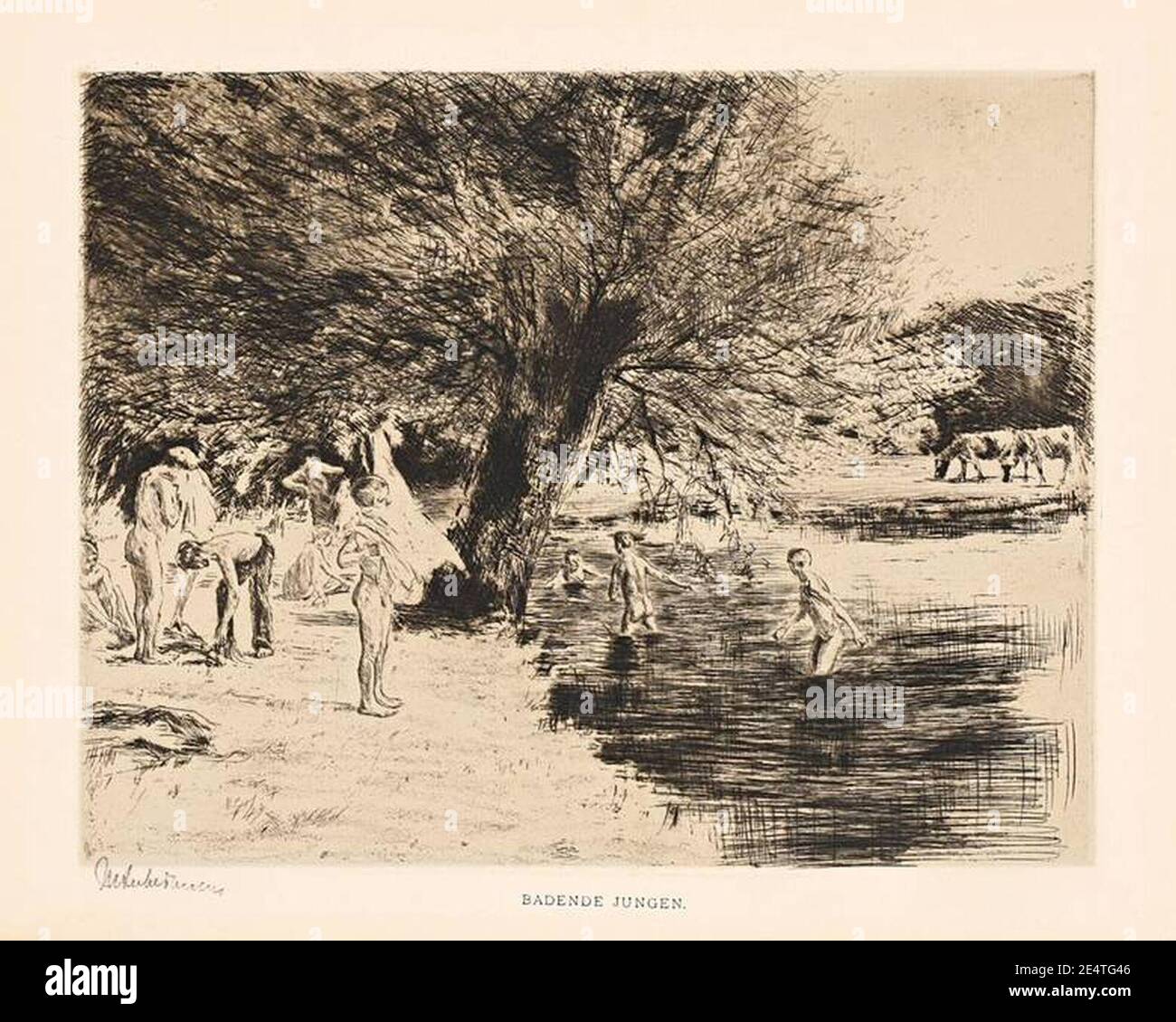 Max Liebermann Badende Knaben 1896 Stock Photo - Alamy