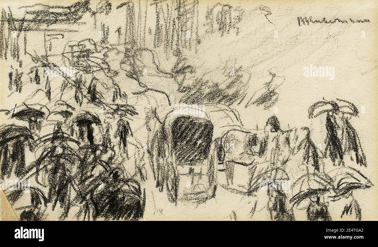 Max Liebermann Unter den Linden im Regen Stock Photo - Alamy