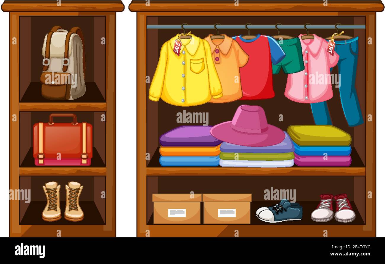 Clothes In Closet Clipart