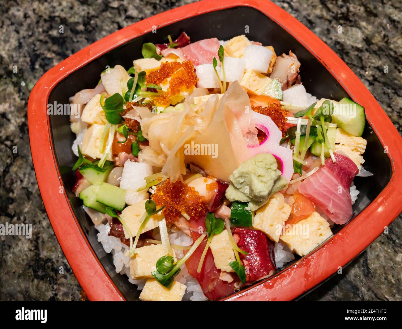 Close up shot of delicious poke bowl at Kyoto, Japan Stock Photo - Alamy