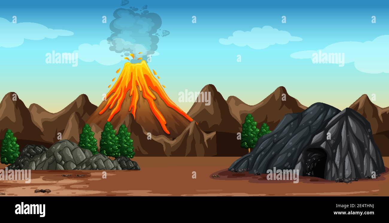 Dormant Volcano Cartoon
