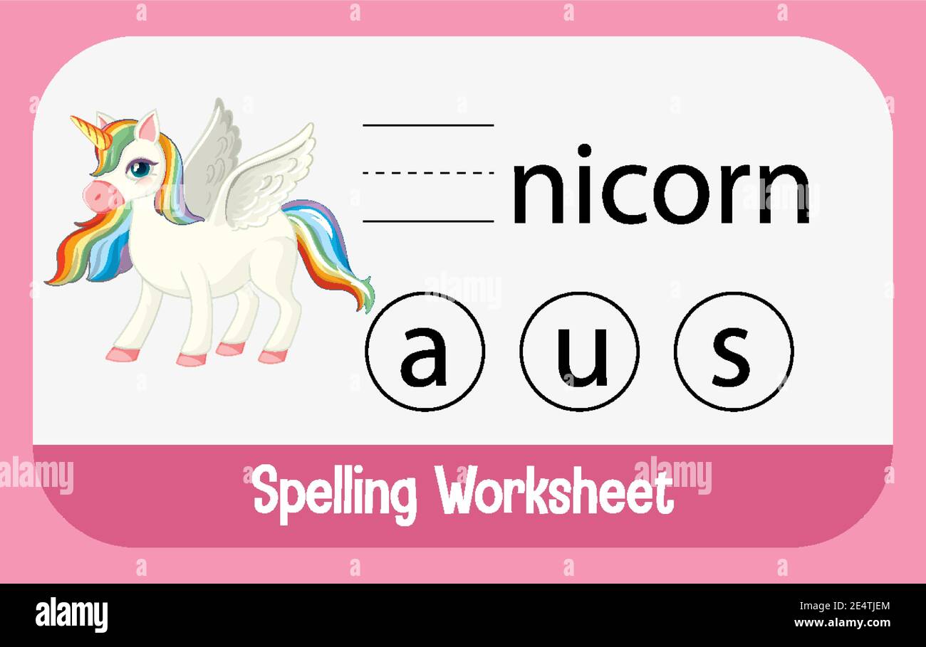 Find missing letter with unicorn illustration Stock Vector Image & Art ...