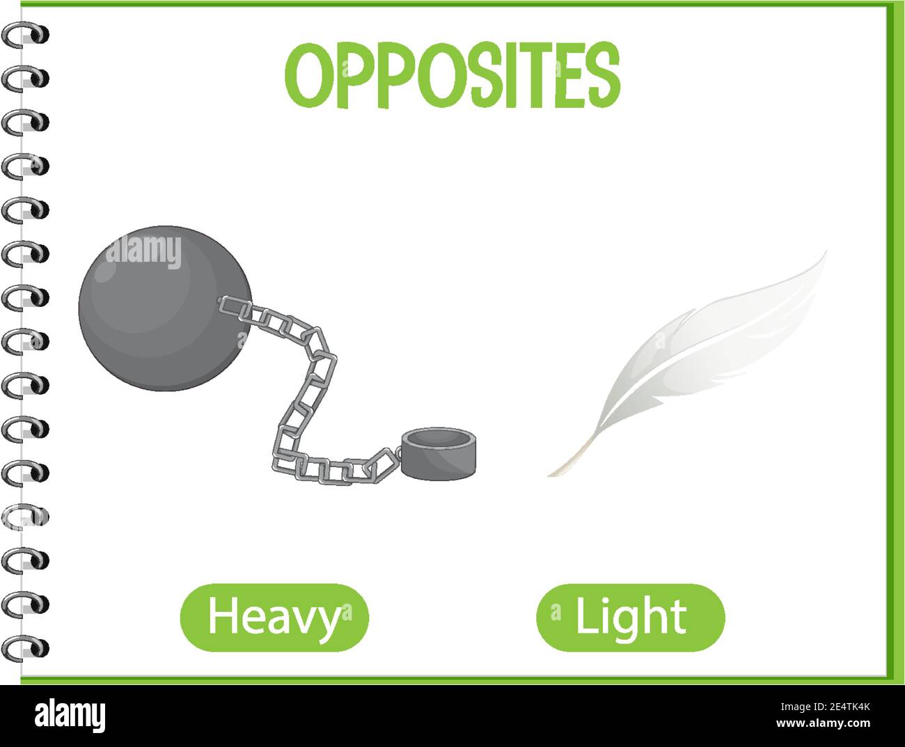 Opposite words with heavy and light illustration Stock Vector Image ...