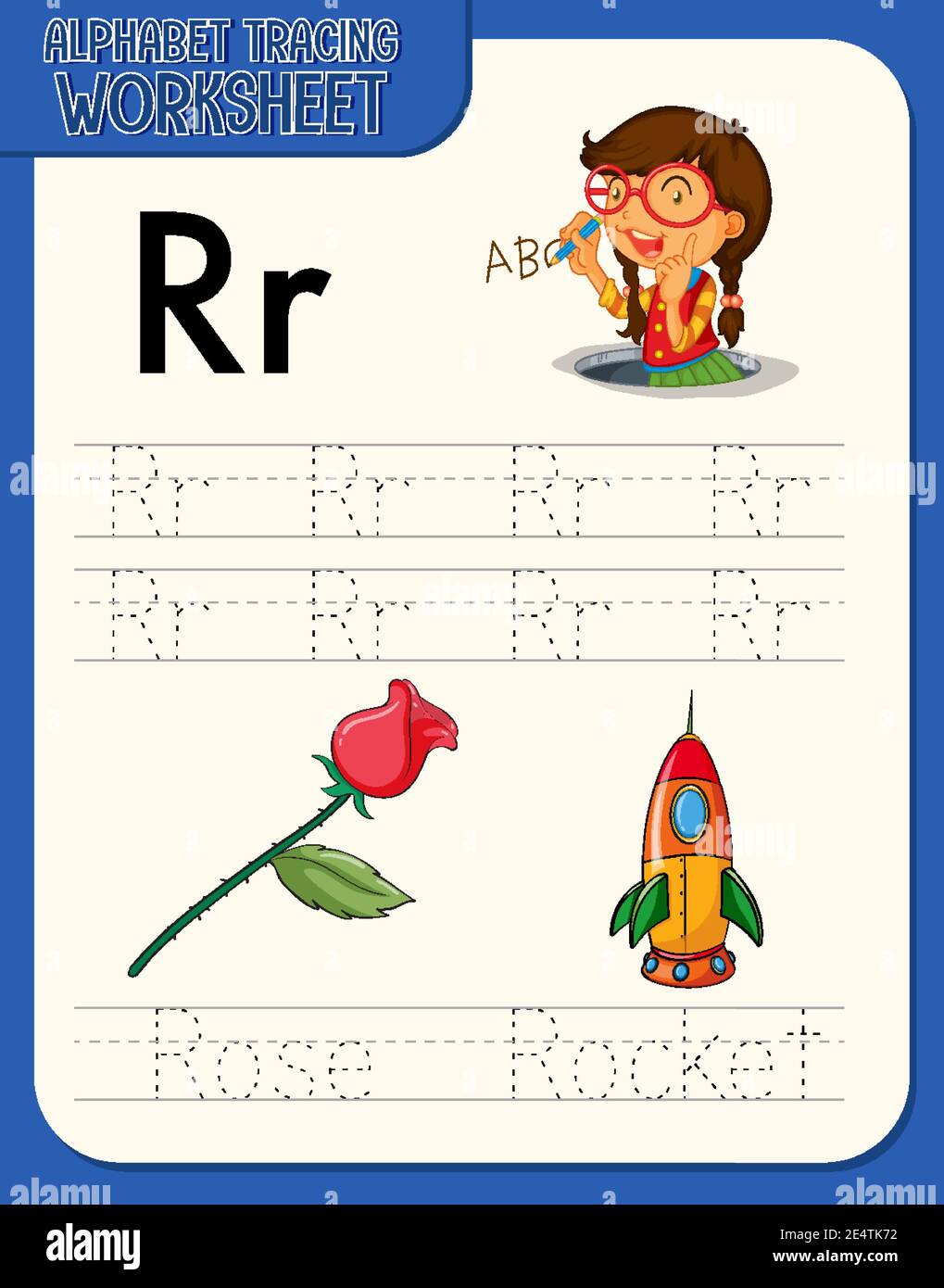 Alphabet r tracing Stock Vector Images - Alamy