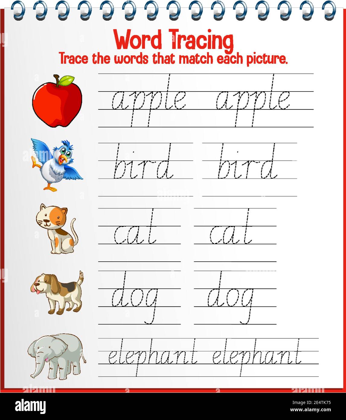 Alphabet tracing letters Cut Out Stock Images & Pictures - Alamy