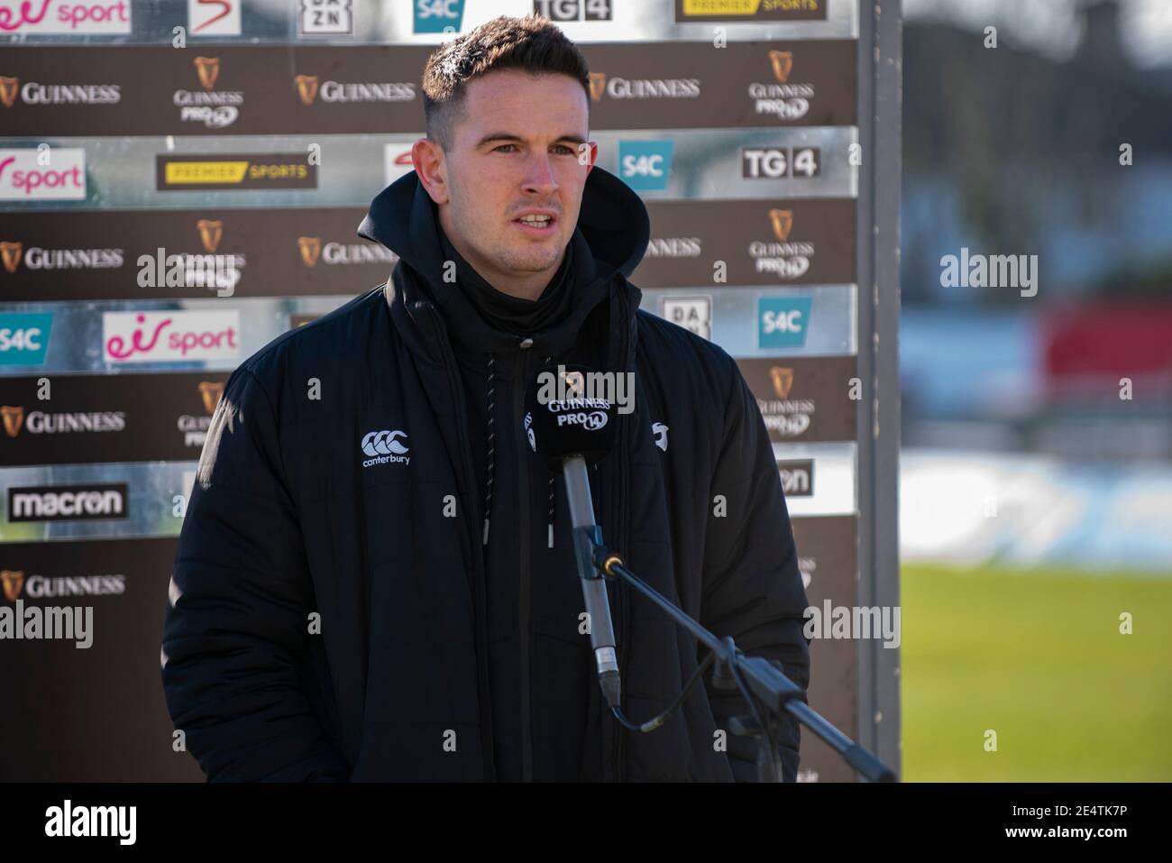 Owen Watkin of Ospreys during the TV interview prior the Guinness PRO14 ...